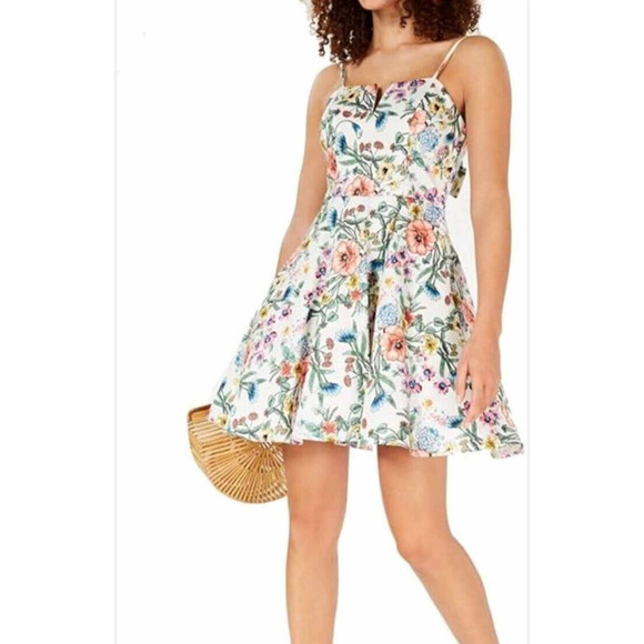 Trixxi | Dresses | Trixxi Juniors Aline Dress Floral Fit Flare V Neck ...